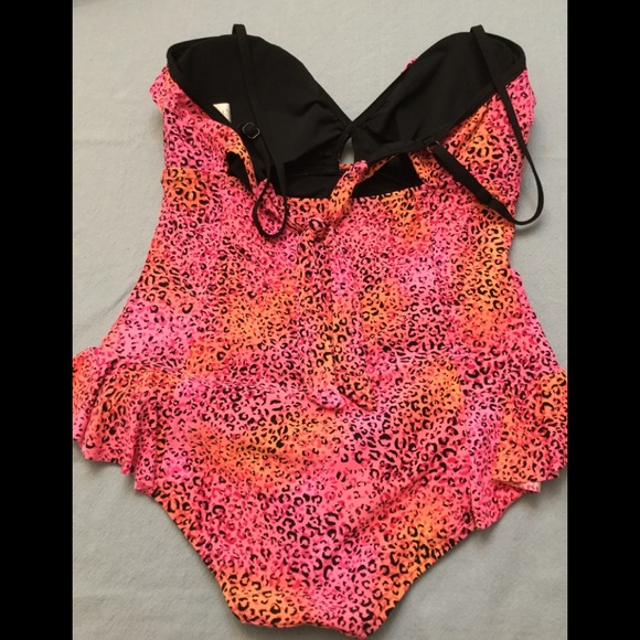Coco Rave | Swim | Coco Rave Ruffled Hot Pink Orange Animal Print ...